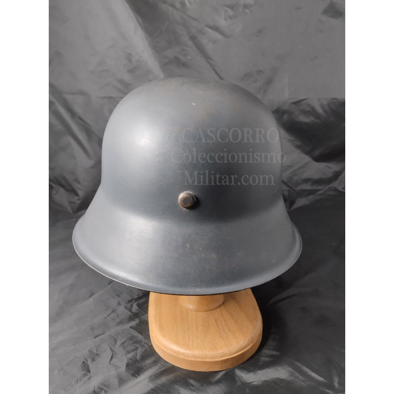 German helmet model M42 with luftwaffe blue paint, pigskin leather ...