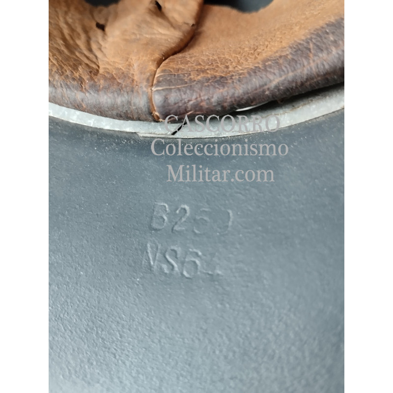 German helmet model M42 with luftwaffe blue paint, pigskin leather ...