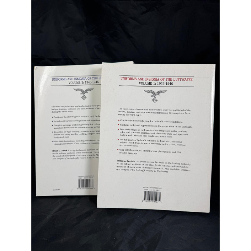 "UNIFORMS AND INSIGNIA OF THE LUFTWAFFE" VOLUME 1 AND 2
